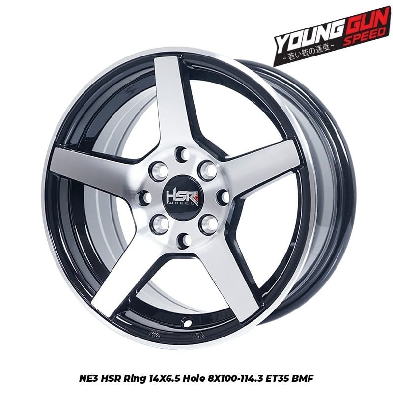 Jual Pelek HSR R14 NE3 Black Machine Face Velg Racing Ring 14 Avanza ...
