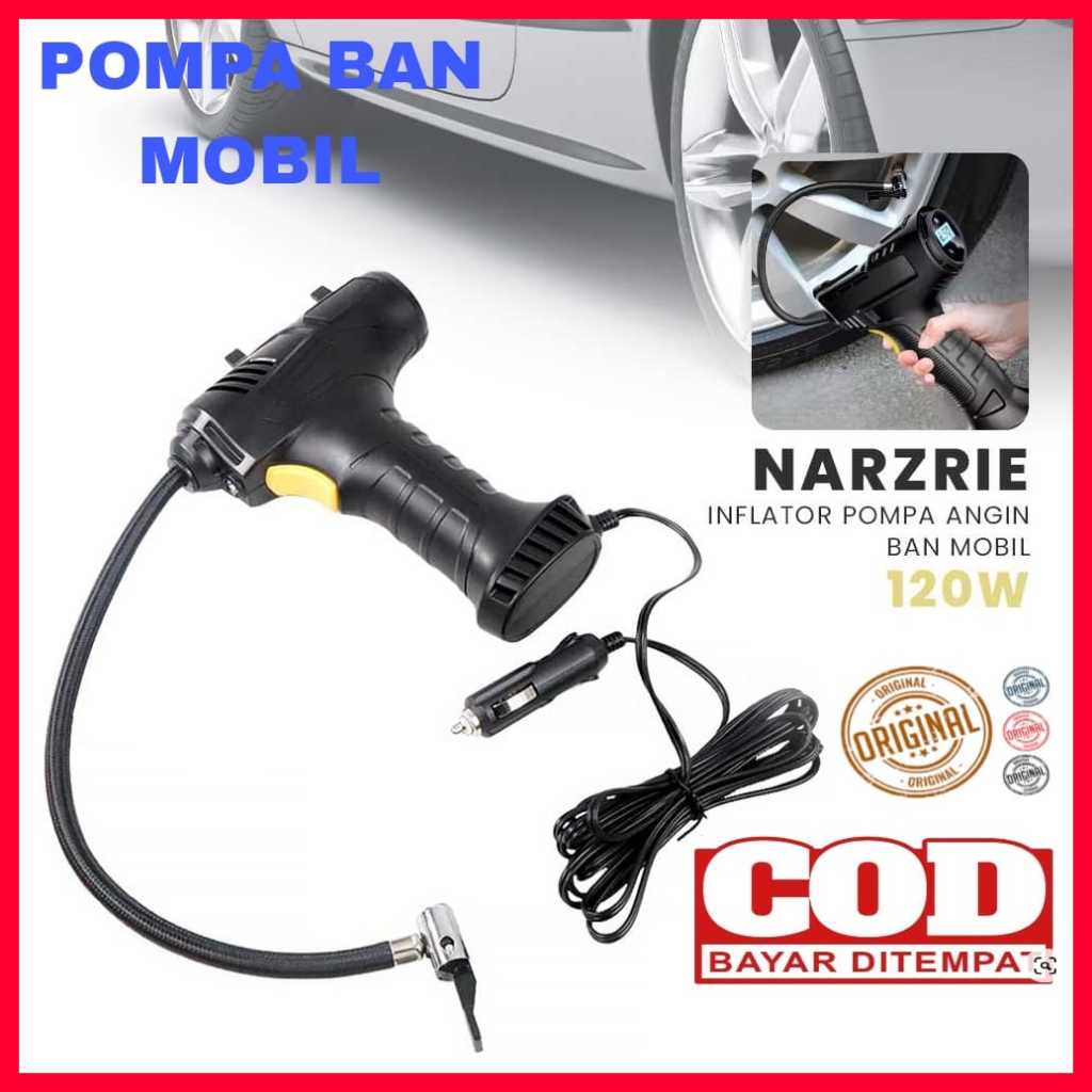 Jual Pompa Angin Ban Mobil Tembak Portabel 120W Compresor Elektrik ...