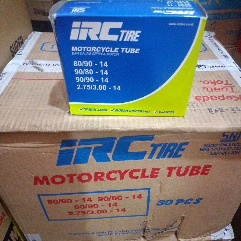 Jual BAN DALAM IRC TIRE SATU DUS ISI 30 PCS UKURAN (80-90-14, 90/80-14 ...