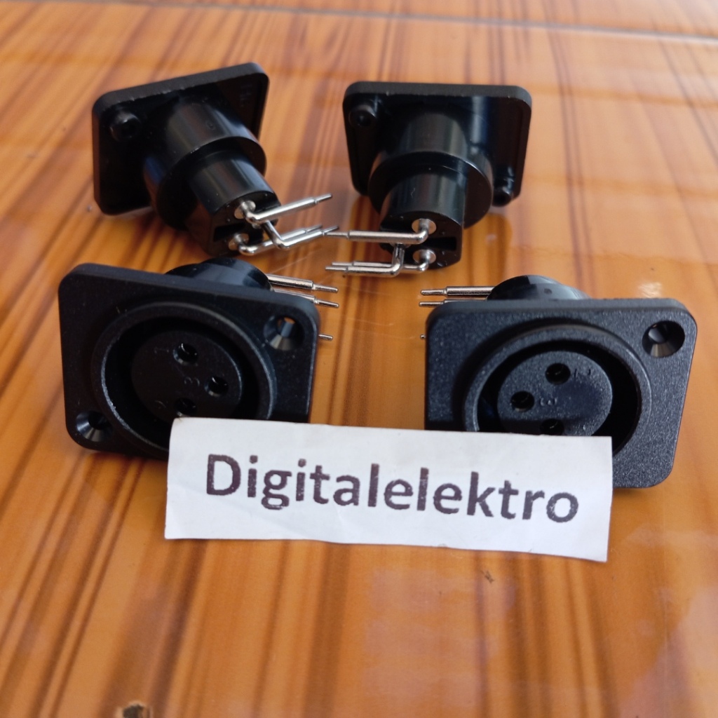 Jual SOCKET CANON BODY FEMALE TEKUK HITAM 3 KAKI XLR BAHAN PVC PLASTIK ...