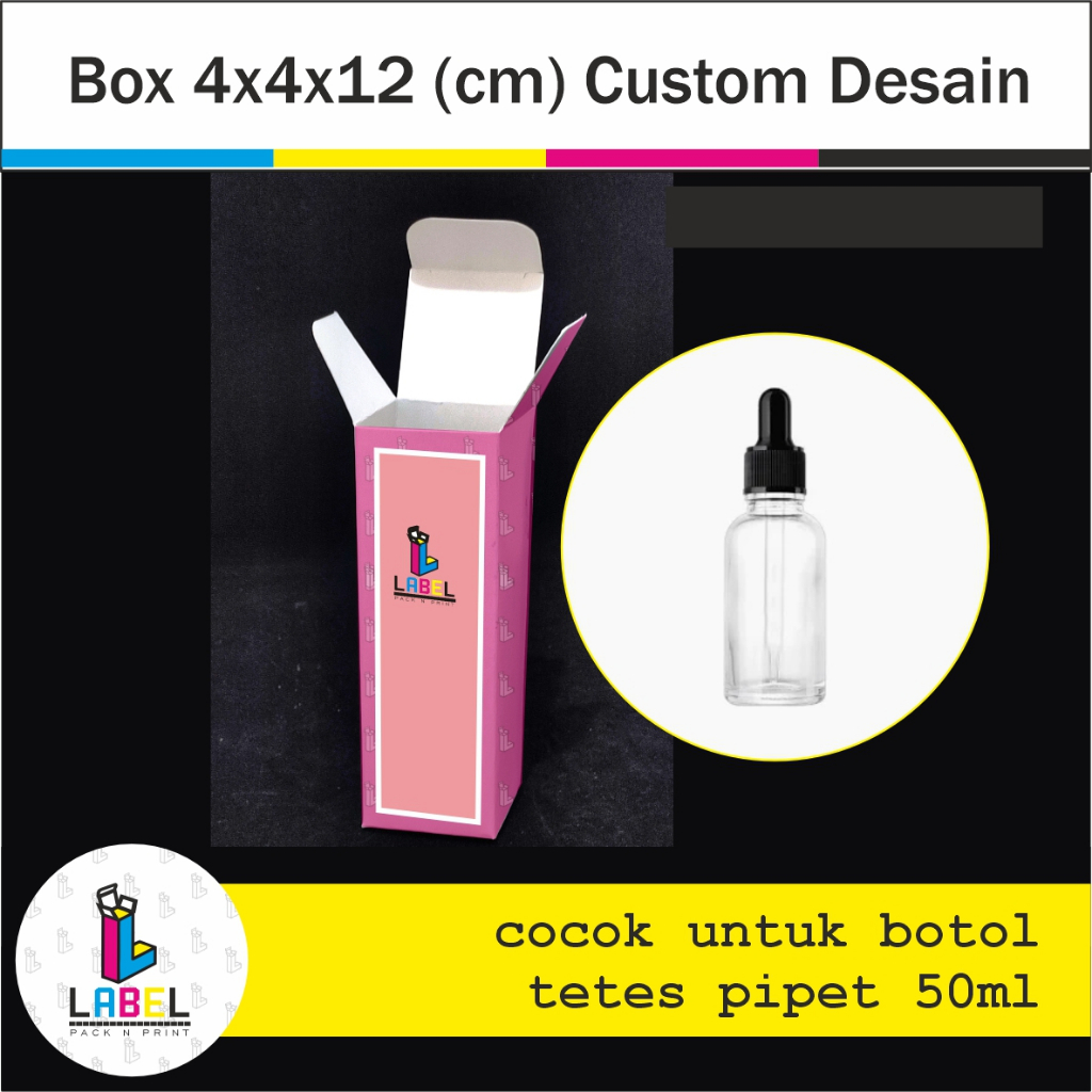 Jual Box / Dus Botol Serum Pipet 50ml 4 x 4 x 12cm - Custom Desain ...
