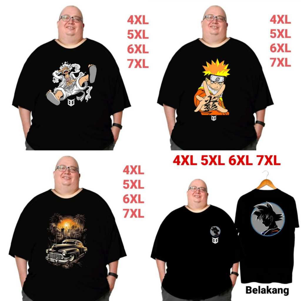 Jual Kaos Jumbo 4XL 5XL 6XL 7XL BIG SIZE cotton combed 24s (R12) | Shopee Indonesia