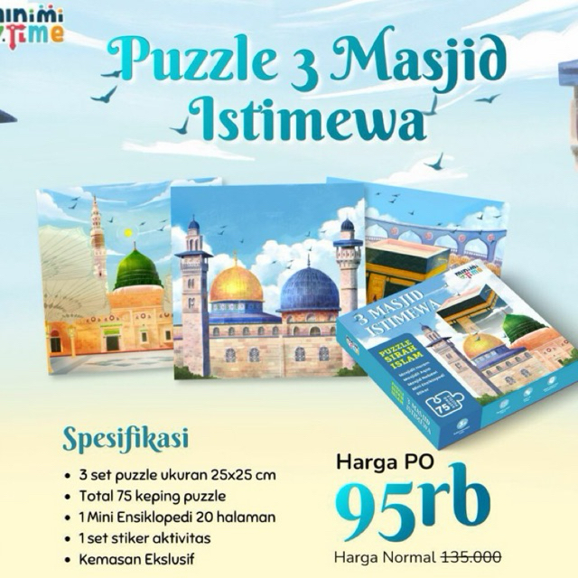 Jual Yaumi Kids : Puzzle 3 Masjid Istimewa Masjidil Haram, Masjid ...