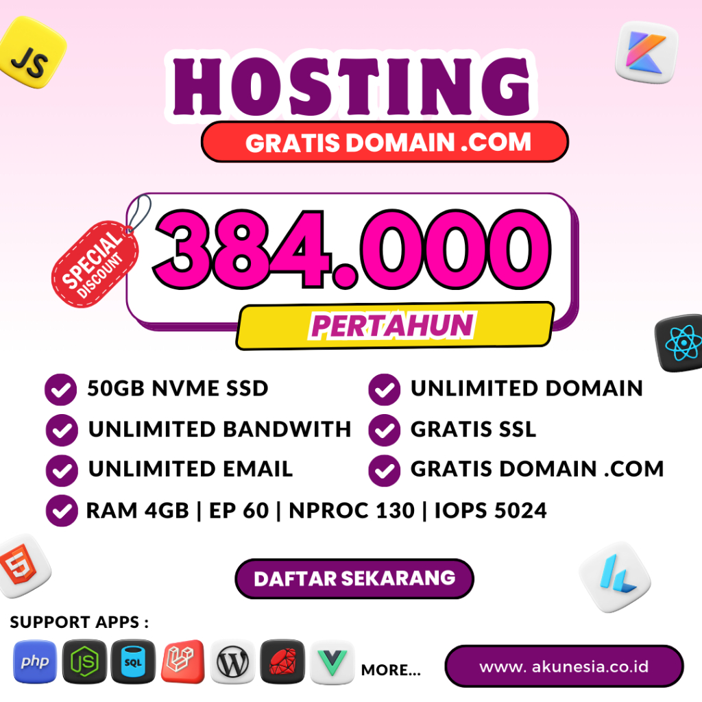 Jual Hosting Unlimited NVMe SSD Gratis Domain Com Singapore | Shopee Indonesia