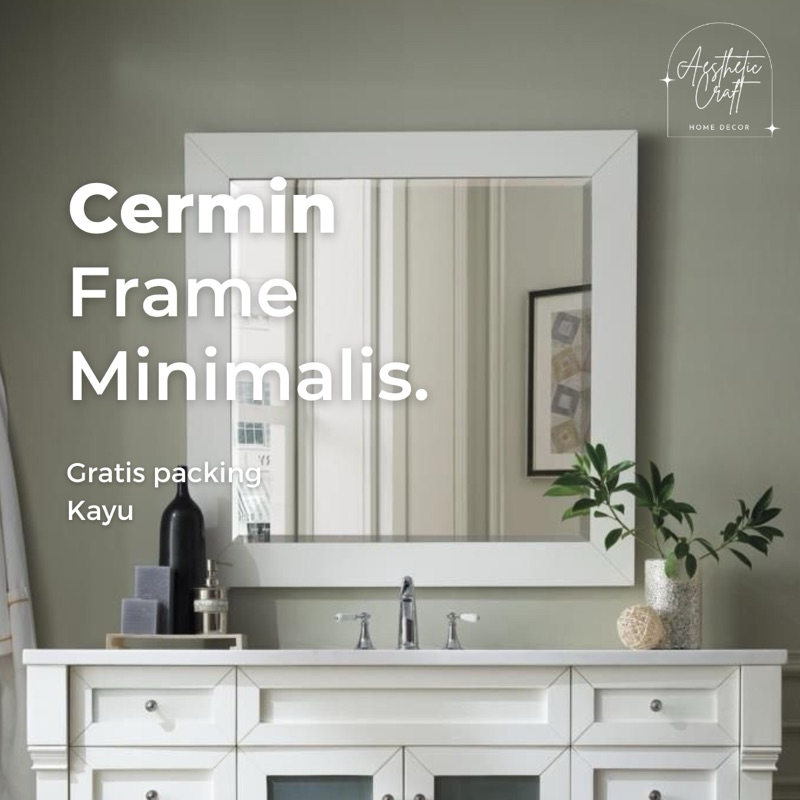 Jual Cermin Kaca Frame Ukuran L30cm x T60cm Dinding Minimalis Cermin ...