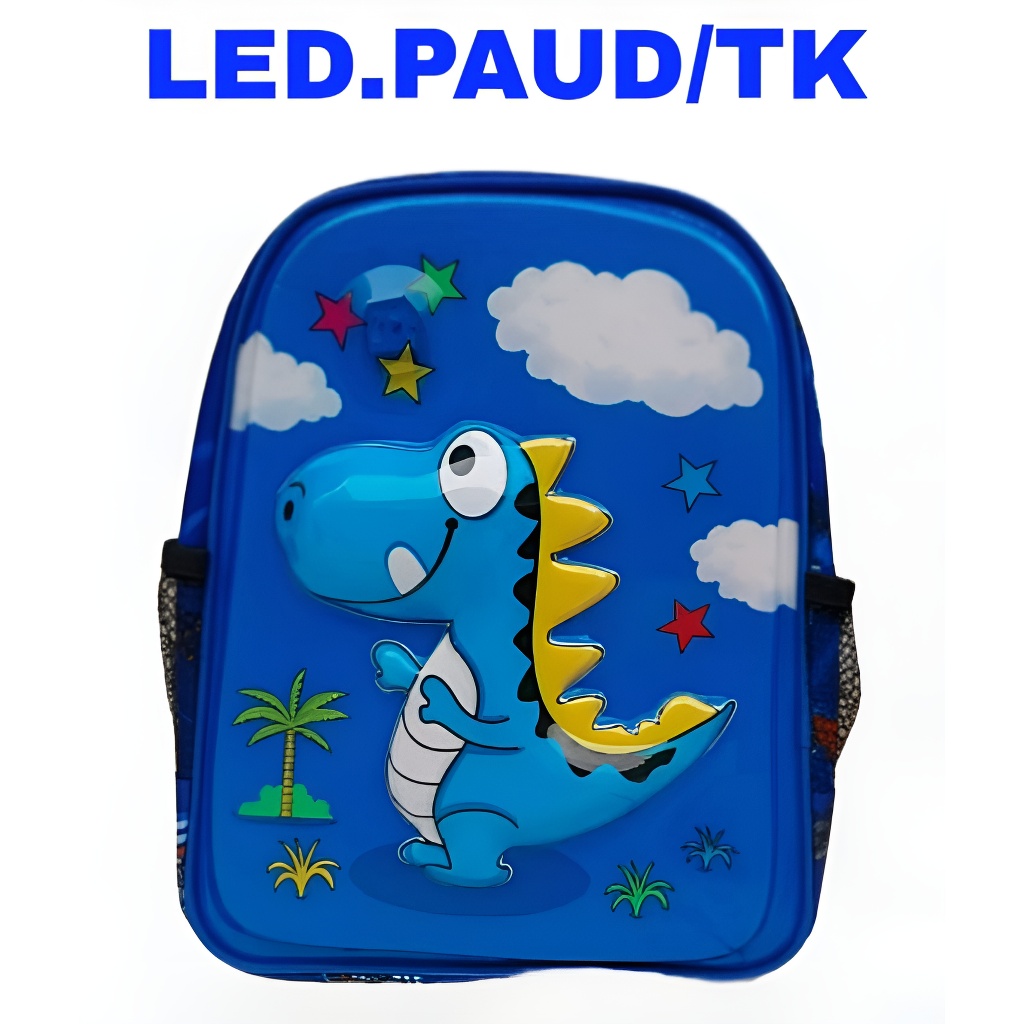 Jual Tas Anak TK Paud Tas LED Tas motif Dino /Pororo/car/Tayo/Dino ...