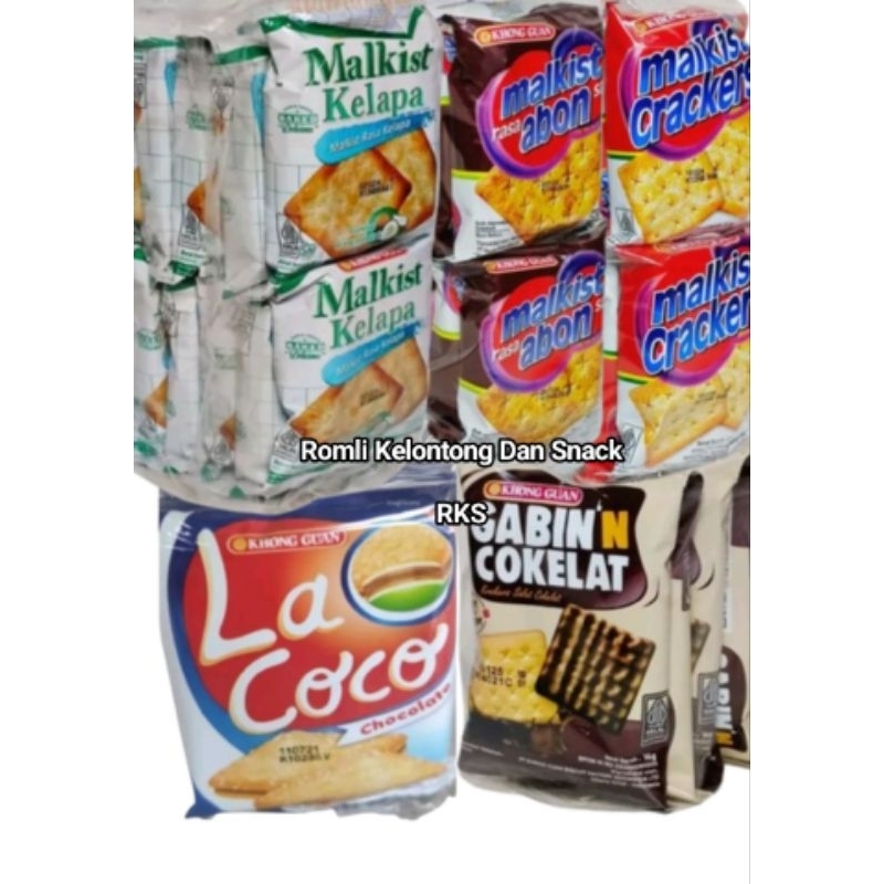 Jual Biskuit Khong Guan Snack Kraker LA COCO Malkis Sachet 1 Renceng ...