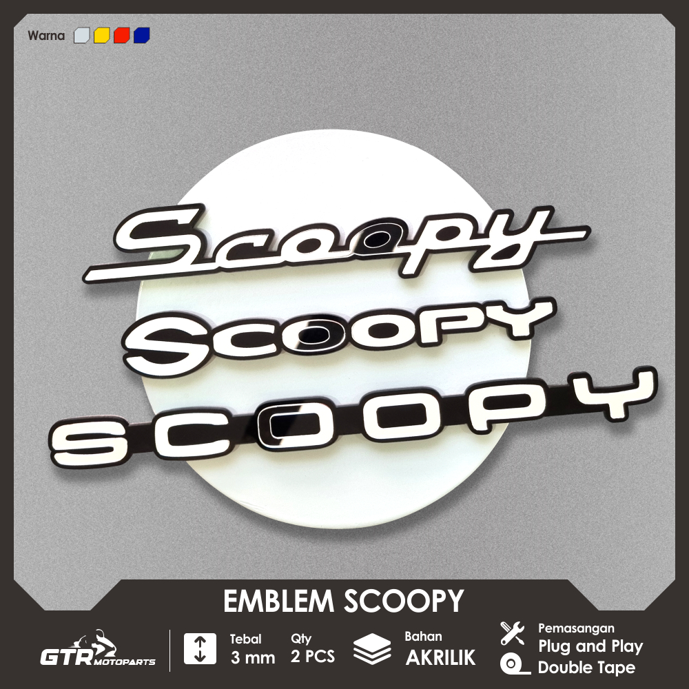 Jual GTR Emblem Scoopy 2 PCS Logo Timbul 3D Scoopy 2019 ESP FI Scoopy ...