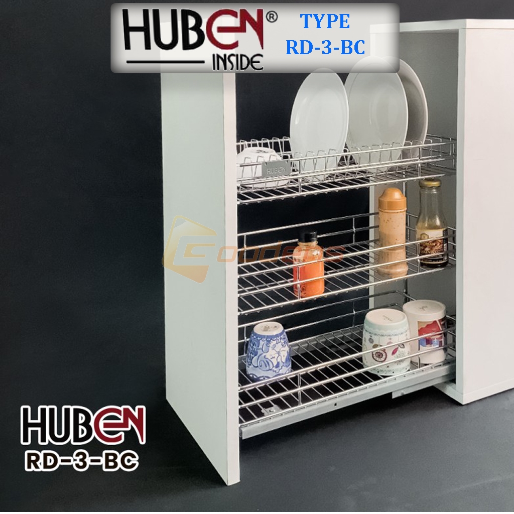 Jual Huben RD-3-300-BC dan RD-3-400-BC Rak Dapur 3 Susun Merek Huben ...