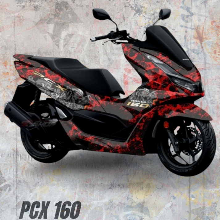 Jual Decal full body motor honda pcx 160 motif stiker design stripes ...