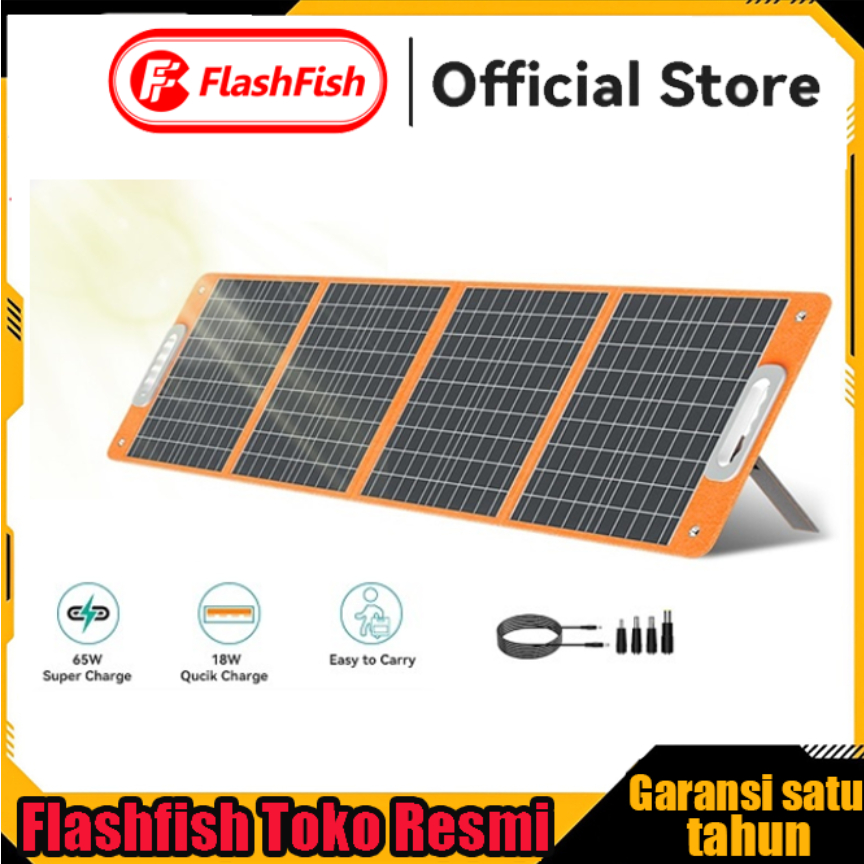Jual (Ready) FlashFish Portable Solar Panel 100wp Mono Panel Surya ...