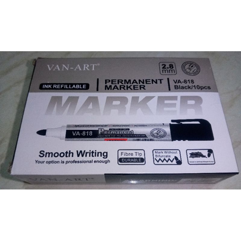Jual SPIDOL PERMANEN VAN-ART VA-818 HITAM || Spidol Besar || | Shopee ...