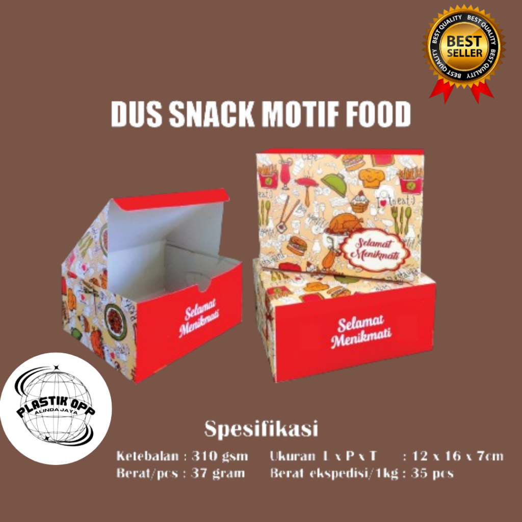 Jual Box Kardus Snack Kue isi 50 PCS 12x12 12x14 12x16,18x18,20x20cm ...