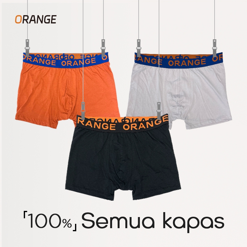 Jual ORANGE Celana Dalam Boxer Pria Underwear Pria Man CD Boxer Cowok ...