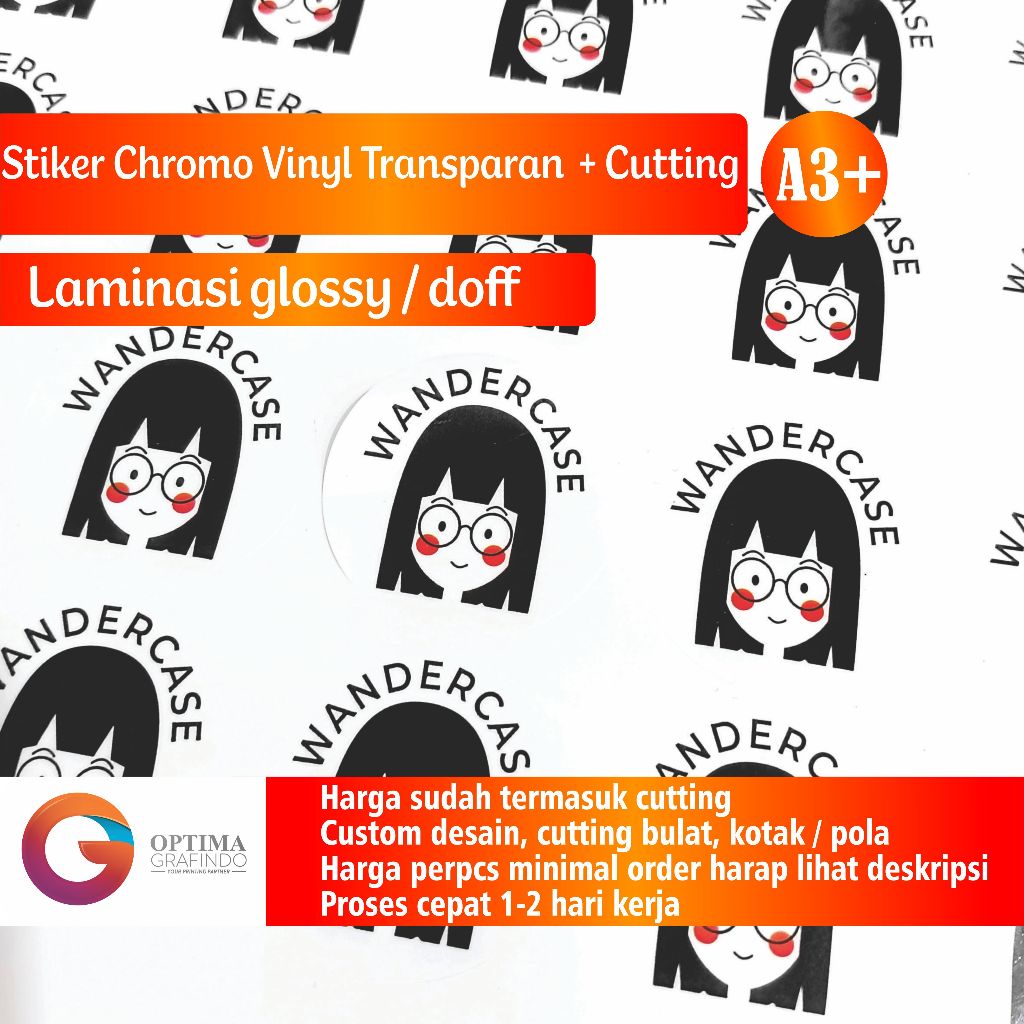 Jual Cetak Stiker Chromo Vynil Transparan. Stiker label produk custom ...