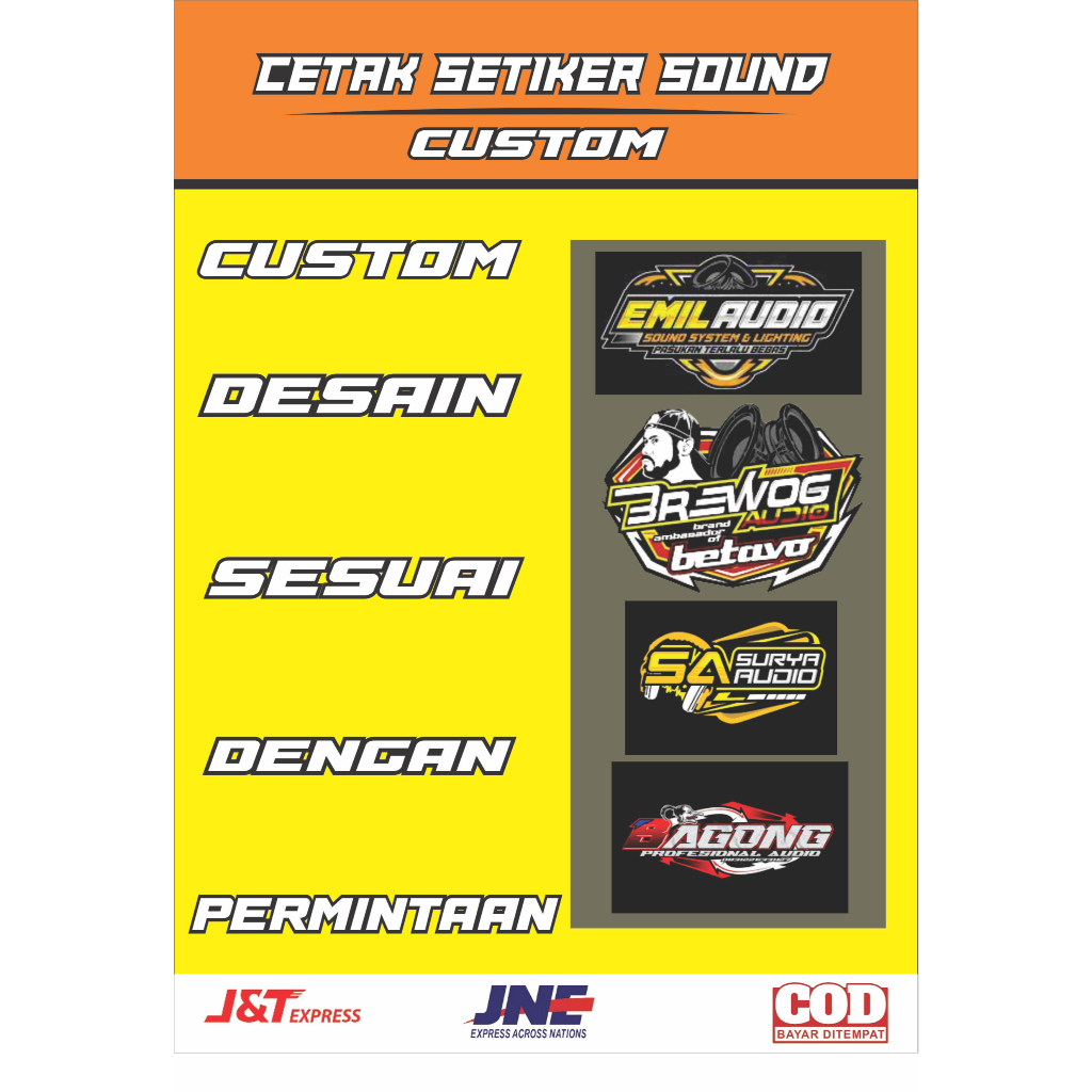 Jual Stiker AUDIO SOUND SYSTEM Custom Satuan Nama Suka Suka/Bisa ...