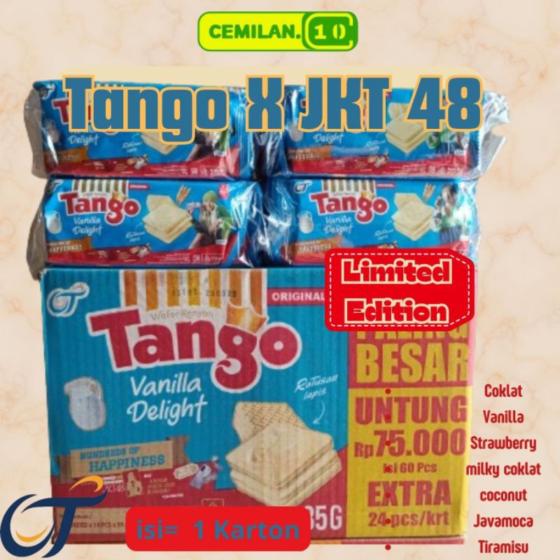 Jual Wafer Tango X JKT48 LIMITED EDITION Vanilla 1 Karton | Shopee ...