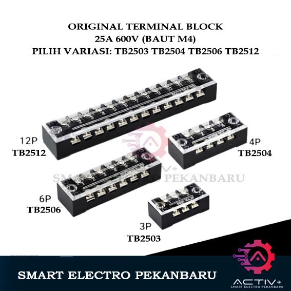 Jual ORIGINAL TERMINAL BLOCK KACA 25A 600V (PILIH VARIASI : 3P, 4P, 6P, 12P) TB-2503 TB-2504 TB ...
