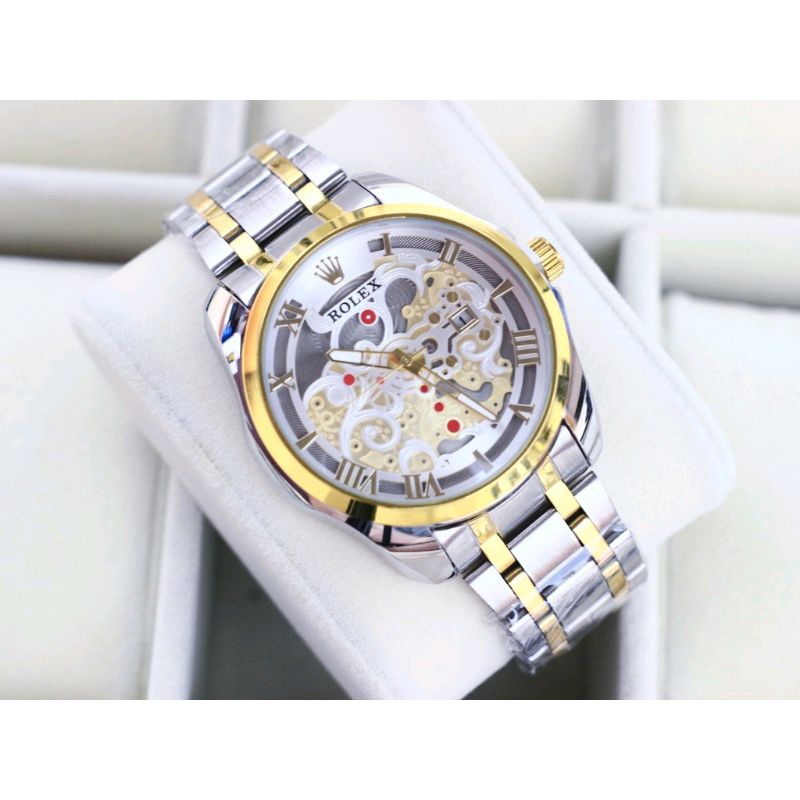 Jual Jam Tangan Pria Rolex Rantai Stainless steel Tanggal Aktif Motif ...
