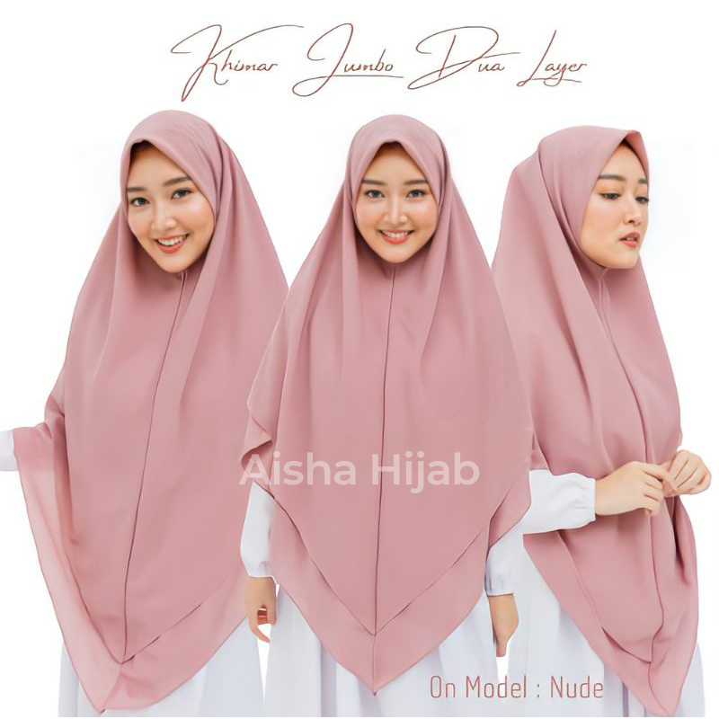 Jual Aisha Hijab - Khimar Jumbo 2 Layer / Segiempat Instan Diamond Crape, Ukuran L & XXL (Soft ...