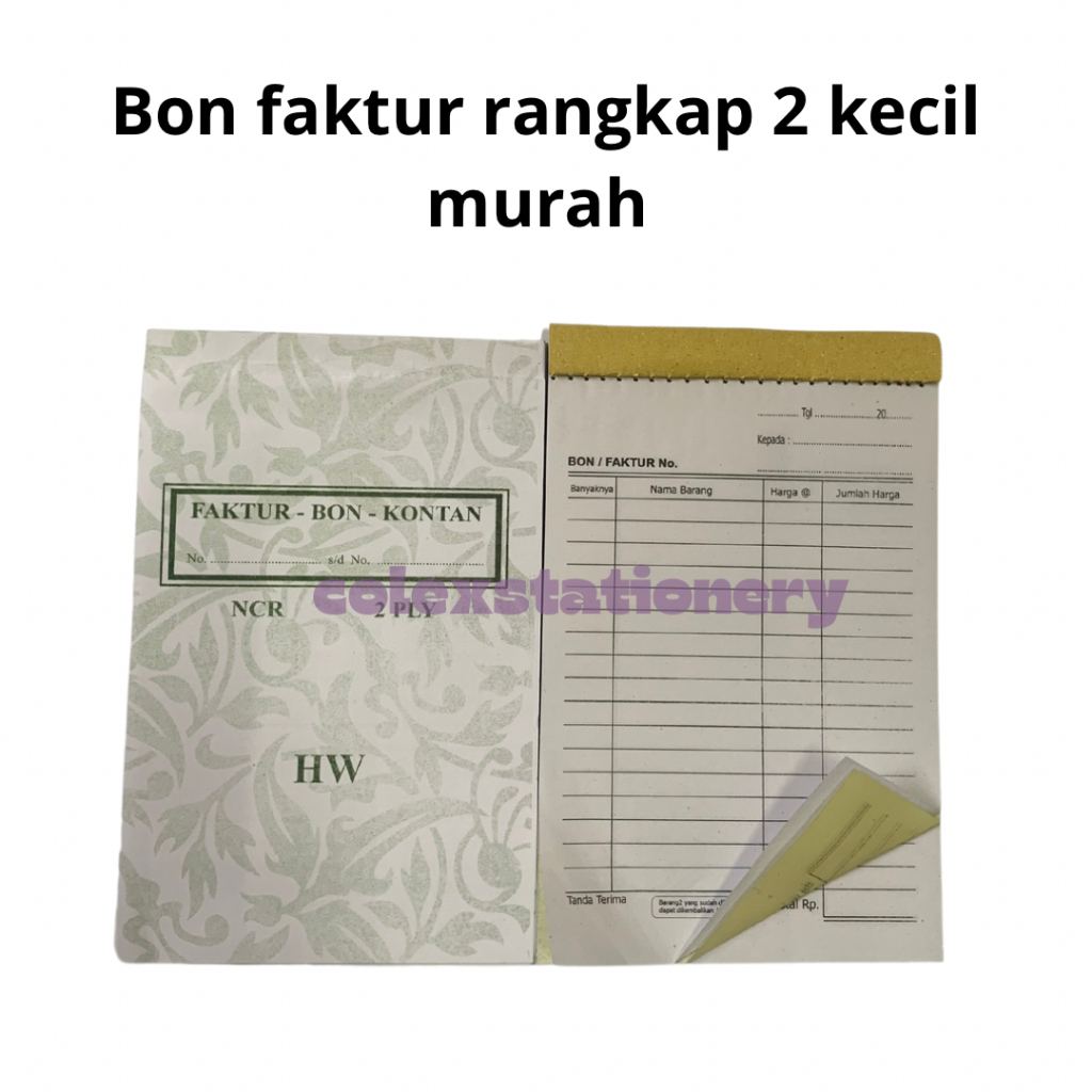 Jual Bon / Bon Faktur Kontan Murah NCR Rangkap 2 Ply Ukuran Kecil ...