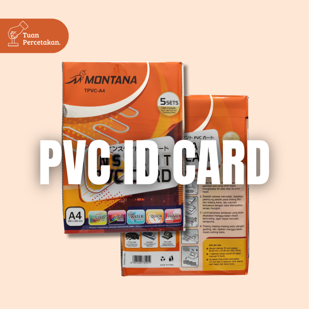 Jual 5 Sets Kertas PVC Bahan ID Card | Montana Instant PVC Card ...