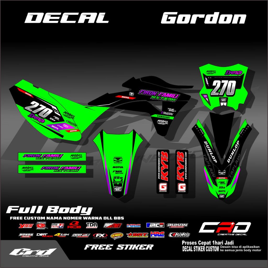 Jual DECAL STICKER KLX GORDON FULL BODY DECAL GORDON DECAL STIKER ...