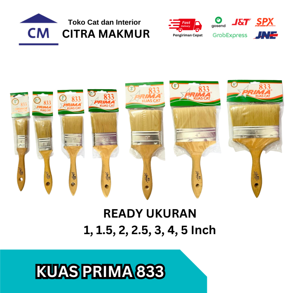 Jual Kuas Prima 833 / Bulu Putih / Kuas Cat / Kuas Cat Serbaguna (Semua ...