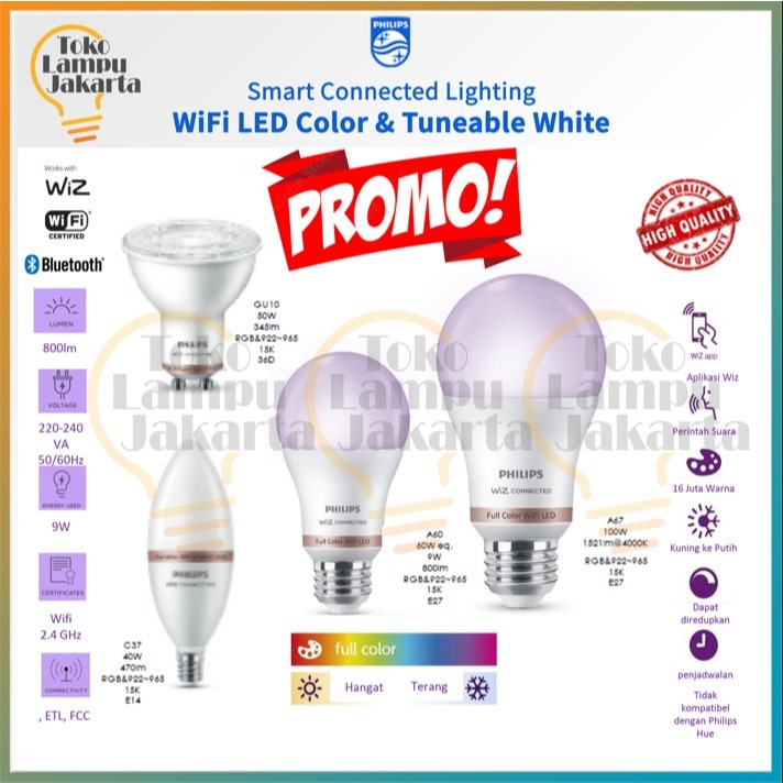 Jual Lampu Spot Philips Smart WiFi LED GU10 4.9 Watt Bluetooth Lampu ...