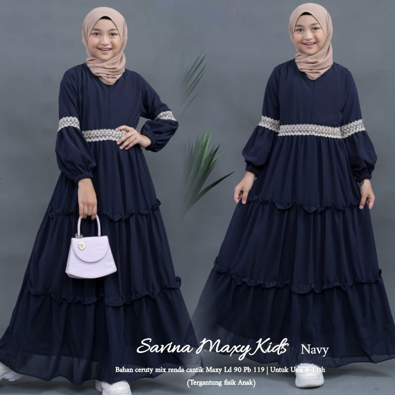 Jual Gamis Anak Perempuan Usia 7 8 9 10 11 12 13 14 15 Tahun Savina ...