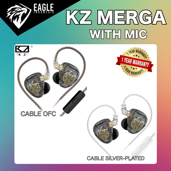 Jual KZ MERGA Dual Dynamic Driver IEM Excellent Frequency Curve with Mic | Shopee Indonesia