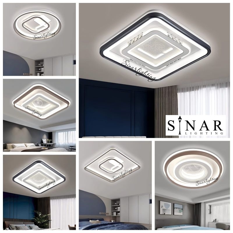Jual Lampu plafon Minimalis LED kotak/bulat ukuran 50 cm H631 (LED 3 ...