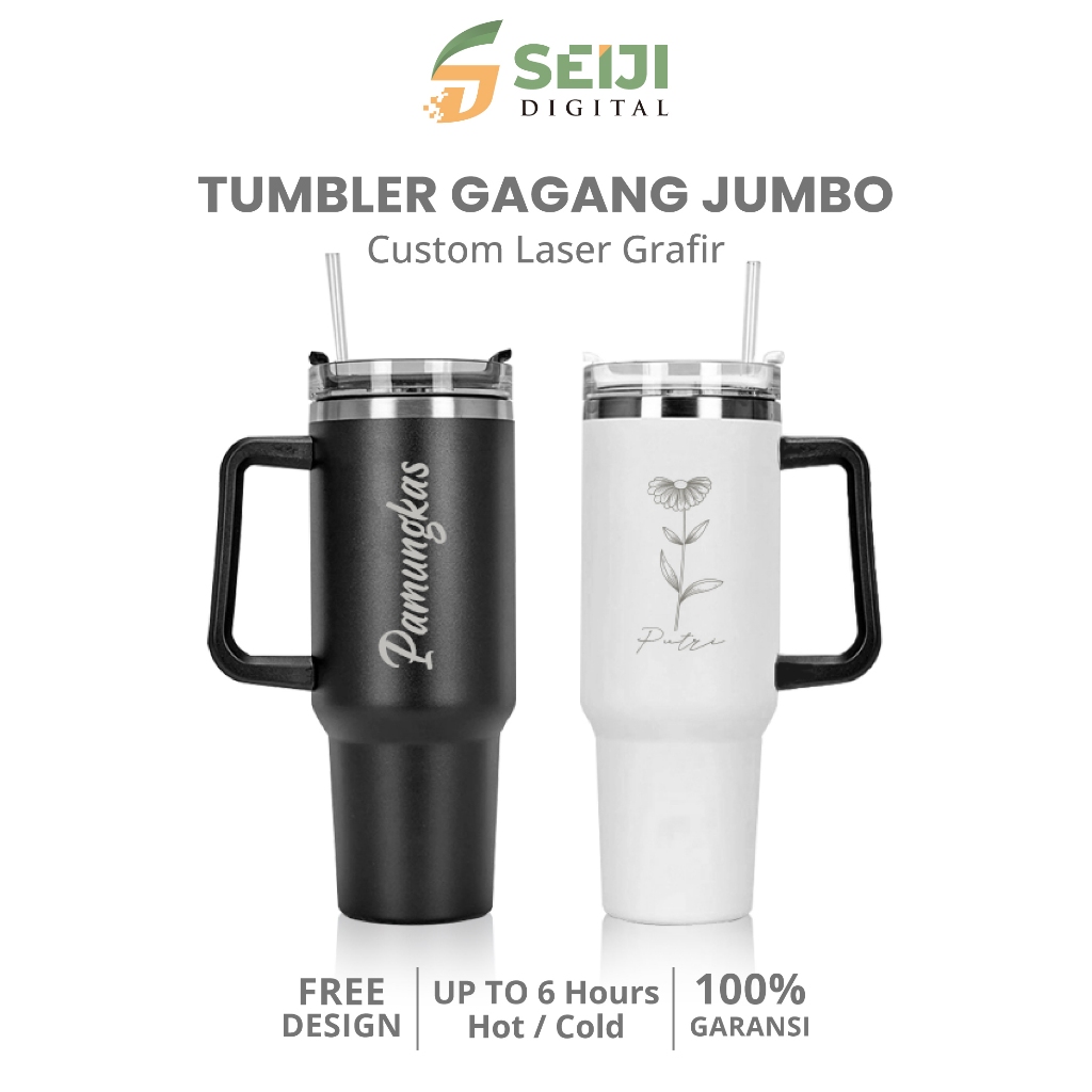 Jual Tumbler Gagang 900ml Custom Cetak Laser Grafir - Seiji Digital ...
