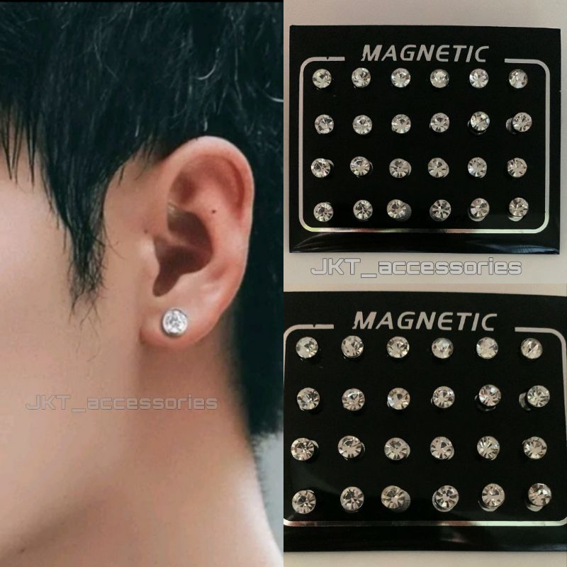Jual anting permata magnet korea cowo cewe pria wanita | Shopee Indonesia
