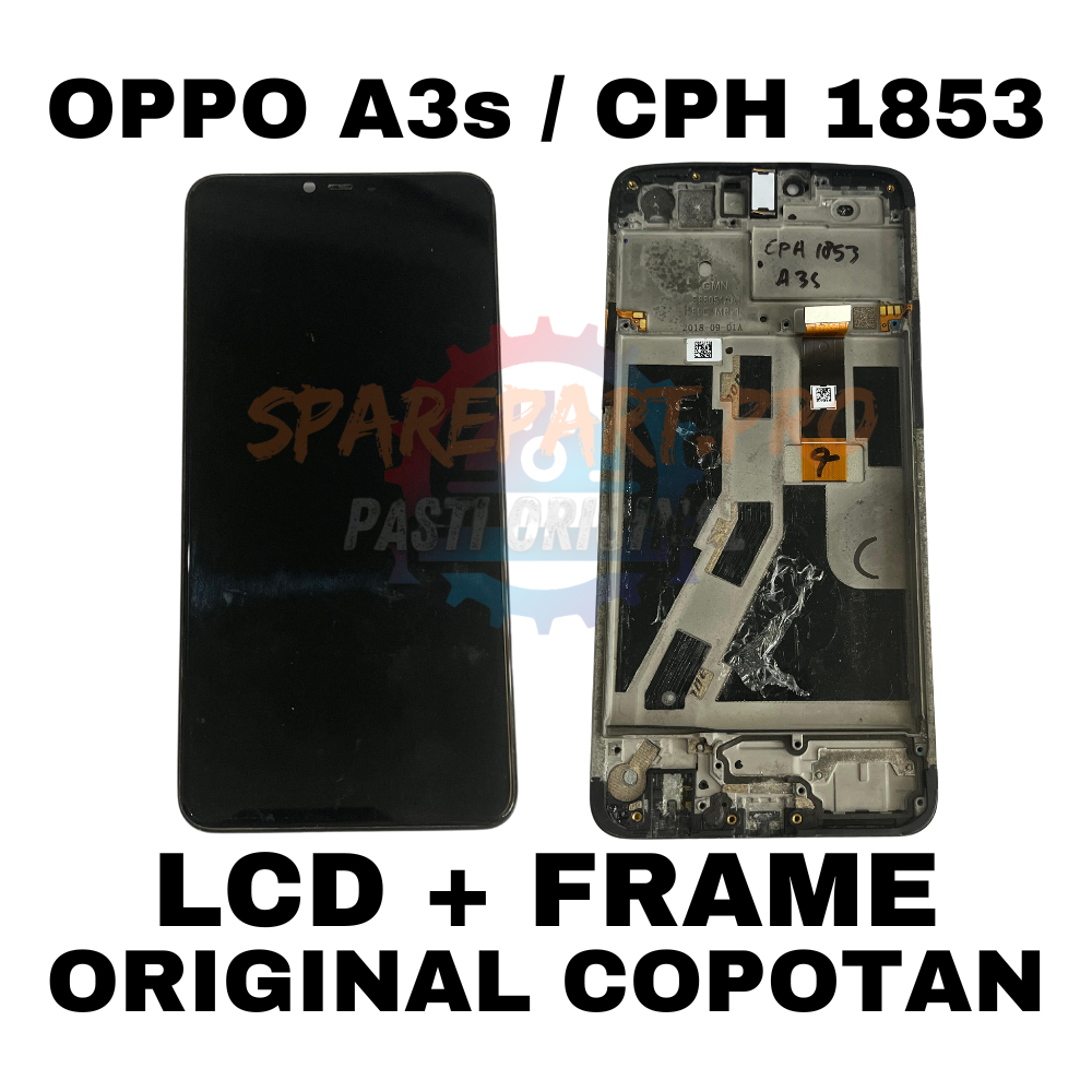 Jual LCD ORI TESTED + FRAME OPPO A3S ORIGINAL COPOTAN | Shopee Indonesia