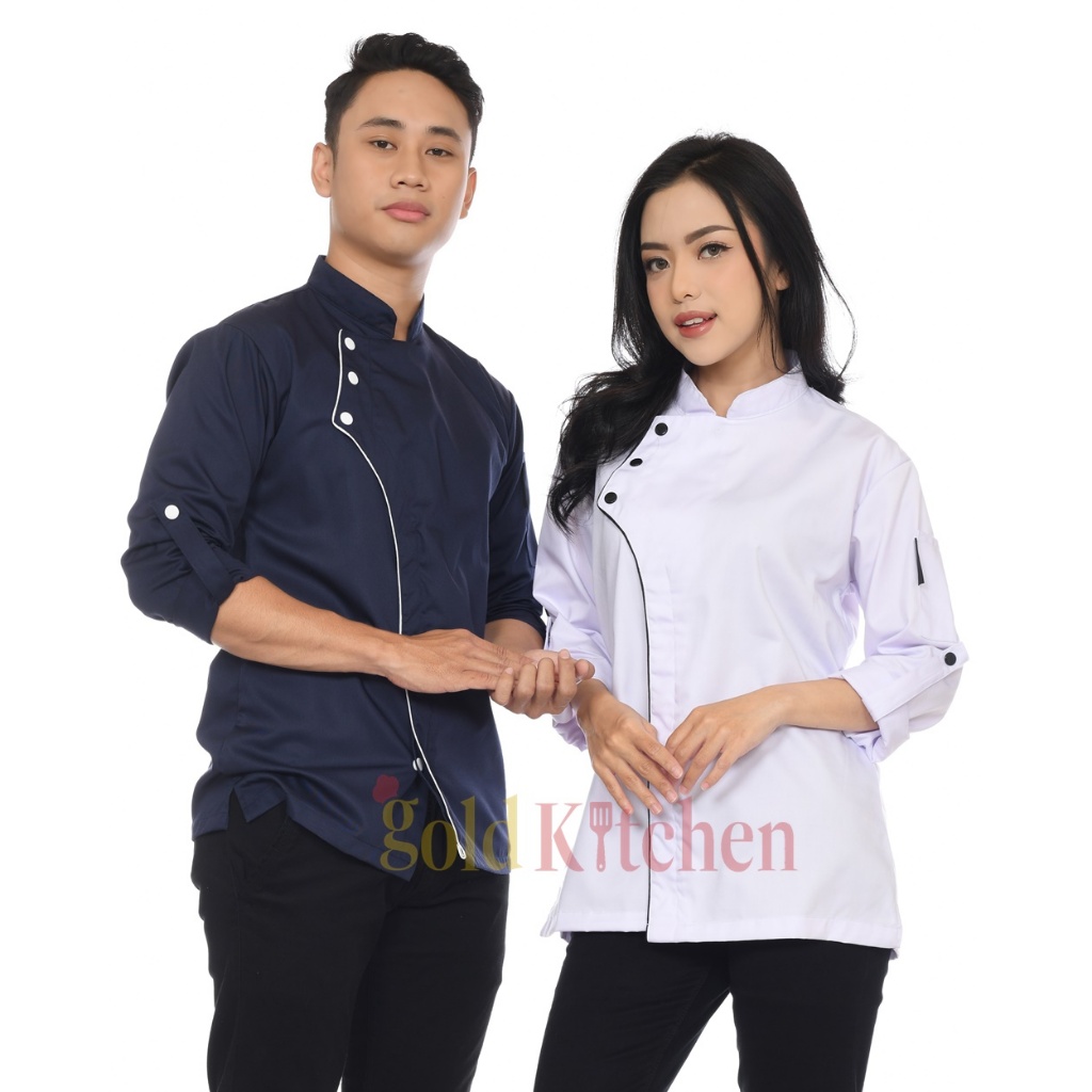 Jual Baju Koki Chef Jacket Lengan Panjang Pria Wanita Model Style Bahan Drill | Shopee Indonesia