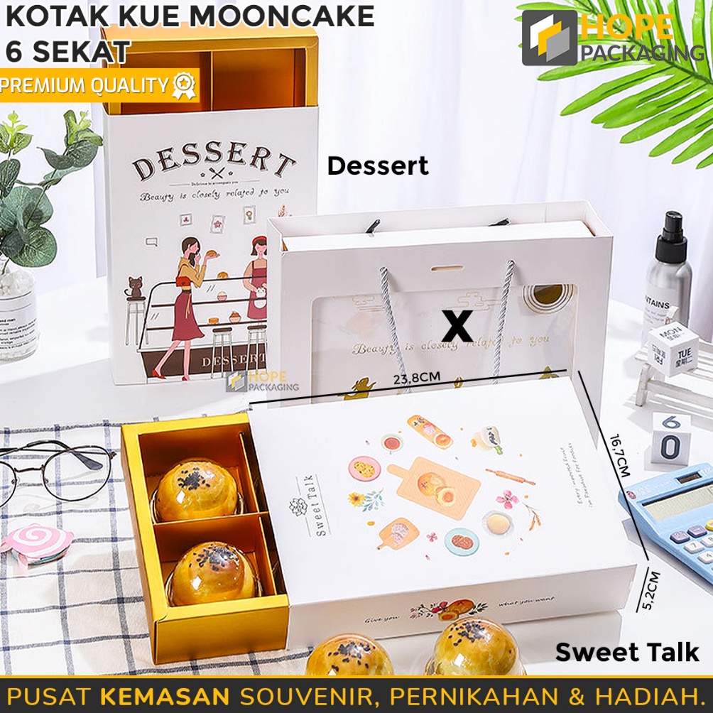 Jual TREND Kotak Box Kue Mooncake Box Kue Bulan 6 Sekat Kotak Mooncake ...