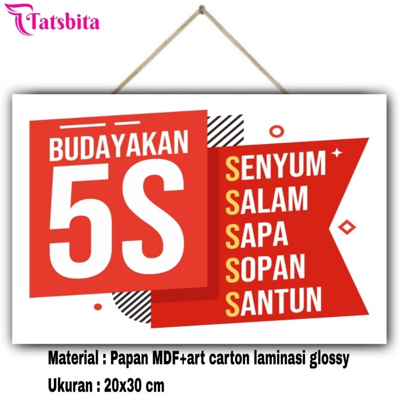 Jual TATSBITA PAJANGAN HIASAN DINDING DEKORASI WALL DECOR BUDAYAKAN MALU, 5S, 7K, 3S UNTUK KELAS ...