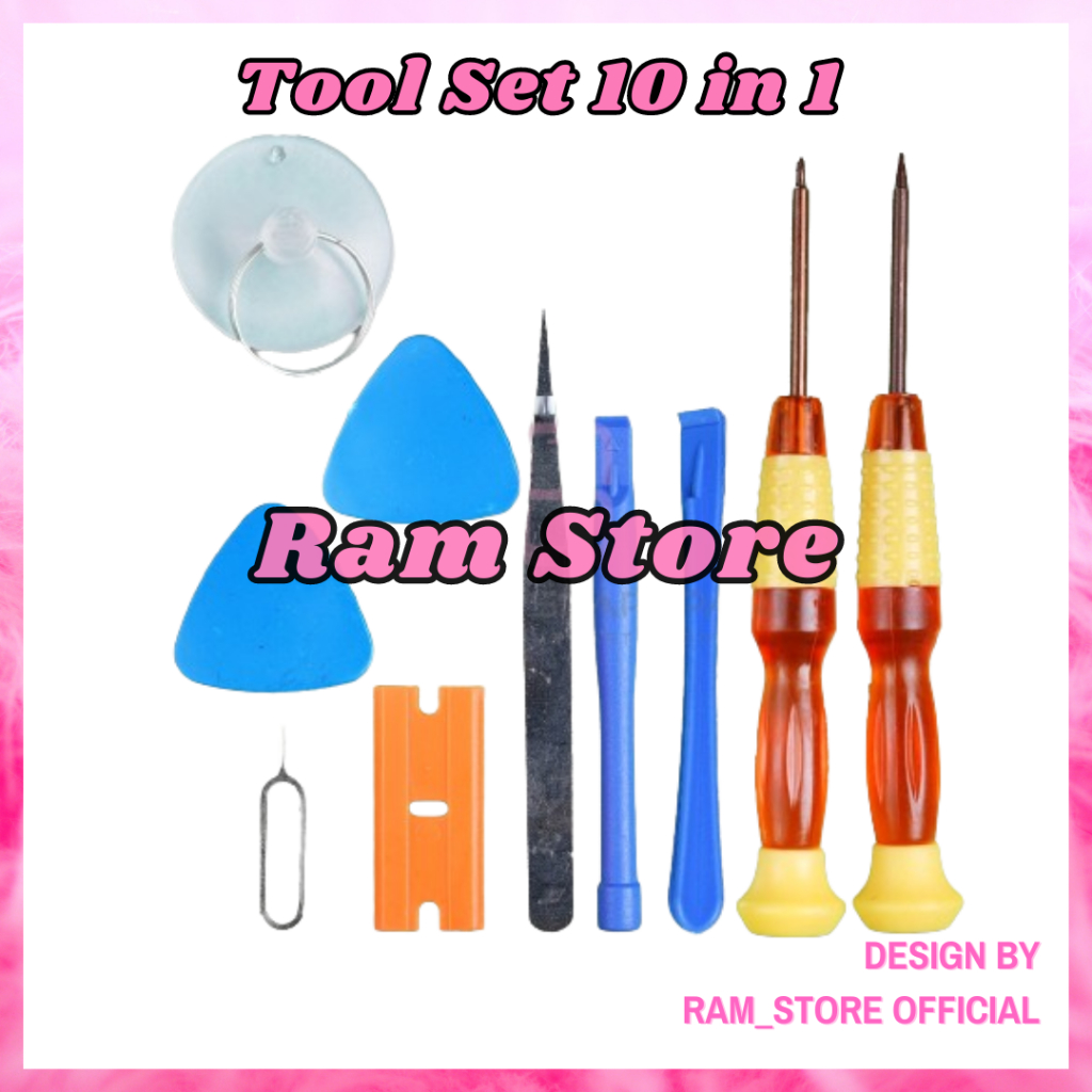 Jual Obeng Set 10 In 1 ToolSet Tools Alat Servis Handphone All Type | Shopee Indonesia
