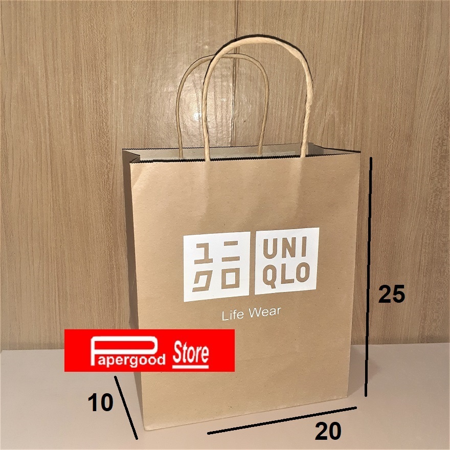Jual Paper bag Uniqlo coklat 2 sisi | Shopee Indonesia