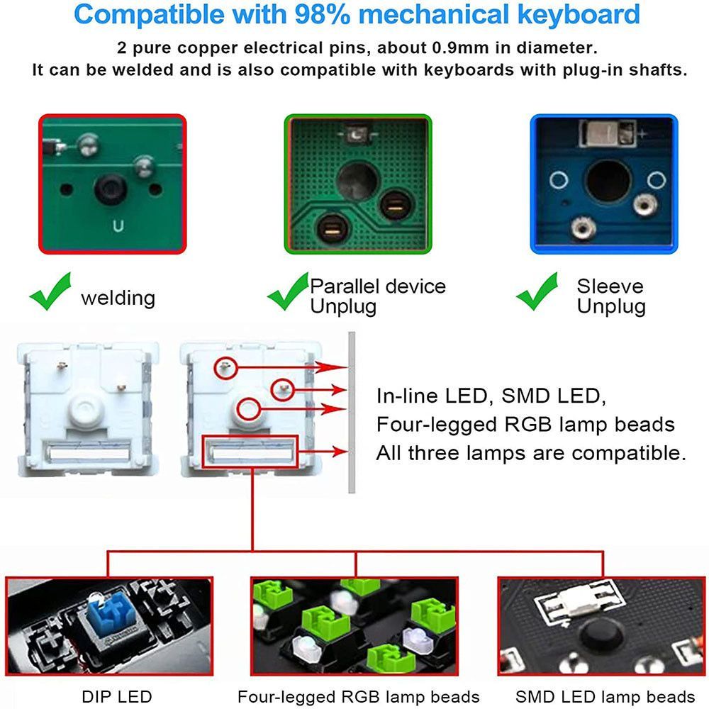 Jual Outemu Blue Tactile Click Switch Mechanical Keyboard Switch SMD ...