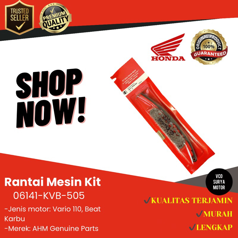 Jual Rantai Mesin Kit (Rantai & Lidah Tensioner) KVB Vario 110 AHM ...