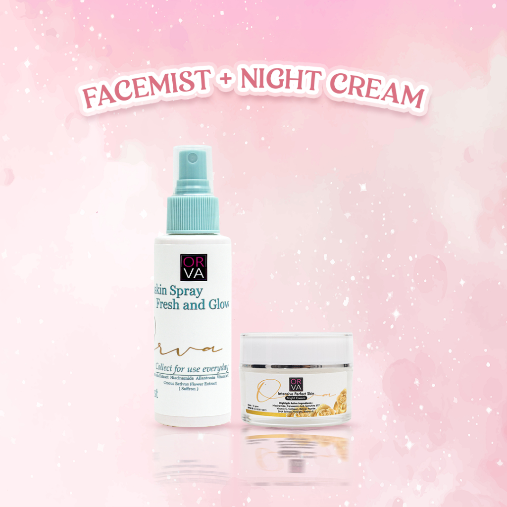 Jual ORVA Bundle Night Glowing Skin (Facemist + Nightcream DNA Salmon ...