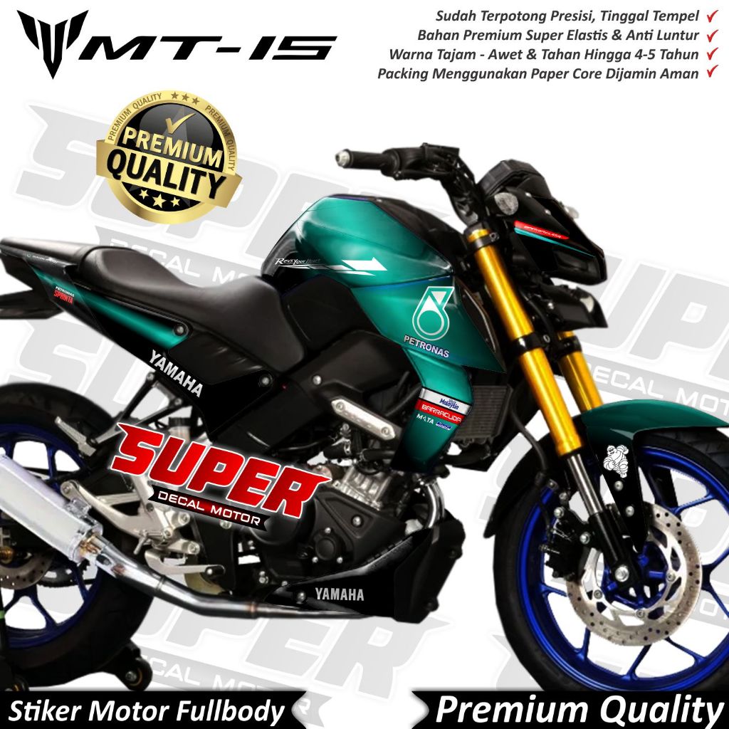 Jual Stiker Decal Motor Yamaha MT 15 Full Body Variasi Petronas ...