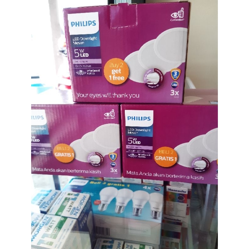 Jual lampu phillip LED downlight untuk plafon 9 watt 5 watf 13 watt ...