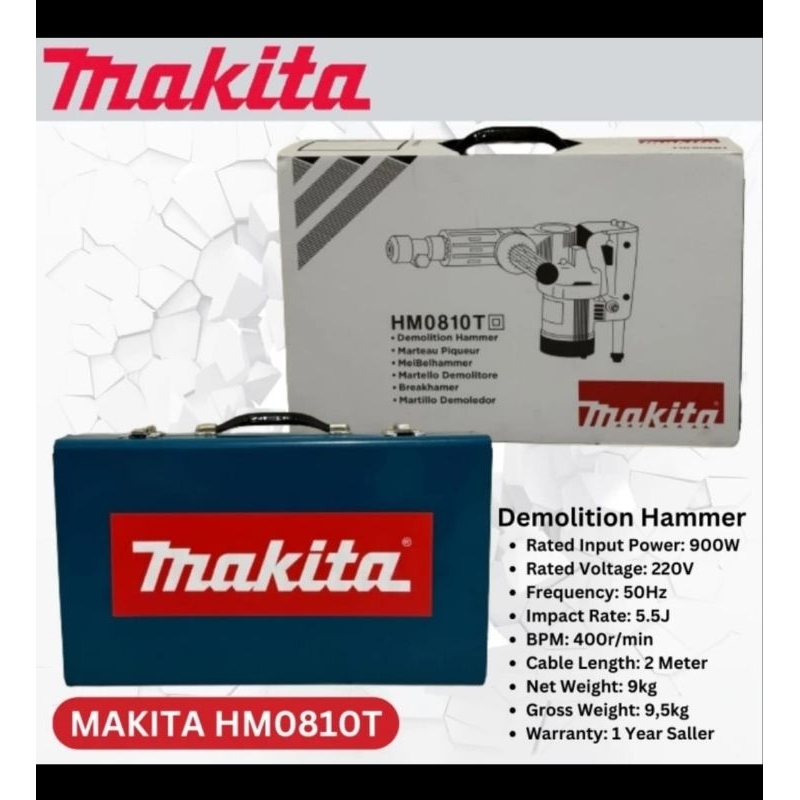 Jual MESIN BOBOK BETON TEMBOK HM0810T MAKITA / HM0810 / MESIN DEMOLITION HAMMER MAKITA HM 0810 ...