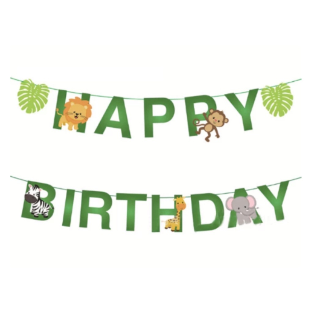 Jual MSM Banner Happy Birthday Motif Animal Hewan Party Anak | Shopee ...