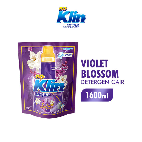 Jual Soklin Deterjen Cair Violet Pouch 1600 ml | Shopee Indonesia