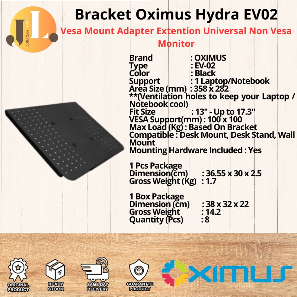 Jual BRACKET Oximus Hydra EV02 Laptop Notebook Holder Stand Plate Mount ...