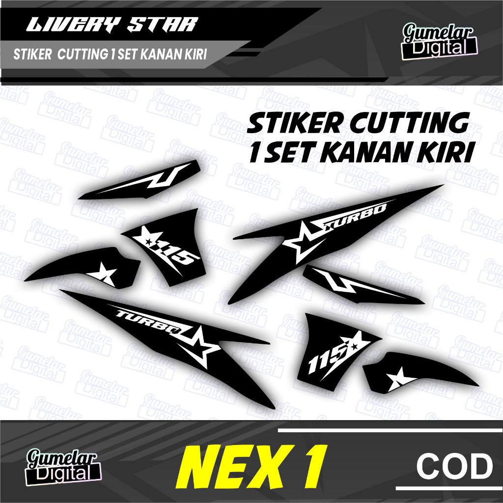 Jual CUTTING STIKER SIMPEL SUZUKI NEX 1 LIVERY STAR CUTTING SUDAH DI ...